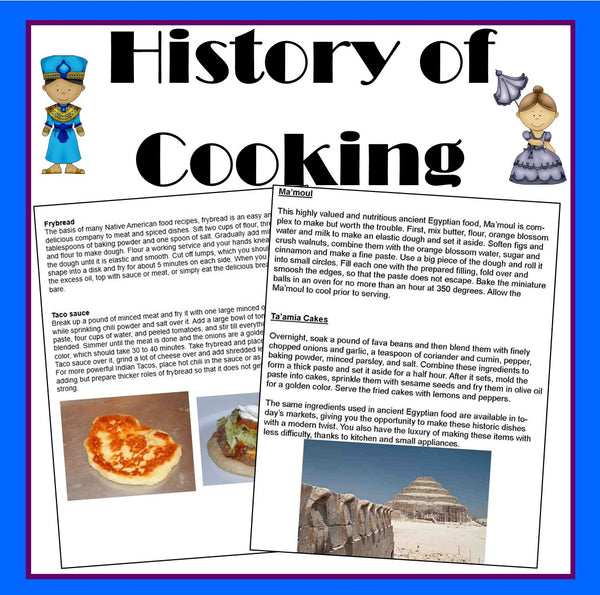 Cooking throughout History-Digital Download – Kids Cooking Activities