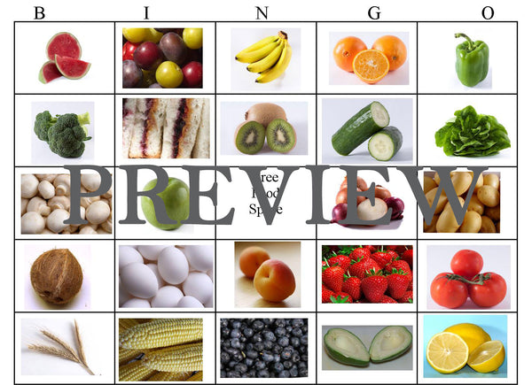 Food Bingo Games and Worksheets-Cooking with Kids Worksheets, Food The ...