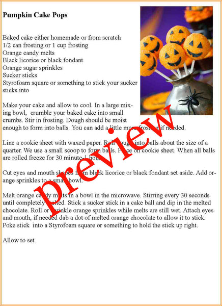 Halloween Cooking Activities and Printable Games-Digital Download ...