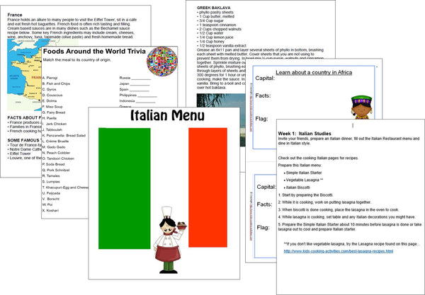 Cooking around the World Studies--Digital Download – Kids Cooking ...