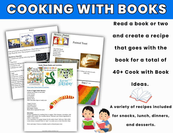 Cook with Books Bundle Set- Reading and Cooking Activities for Kids- D ...