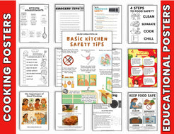 Kids Cooking Poster Set - 32 Cooking with Kids Educational Posters -Di ...