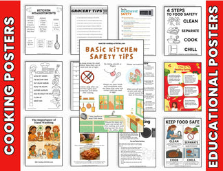 Kids Cooking Poster Set - 32 Cooking with Kids Educational Posters -Di ...