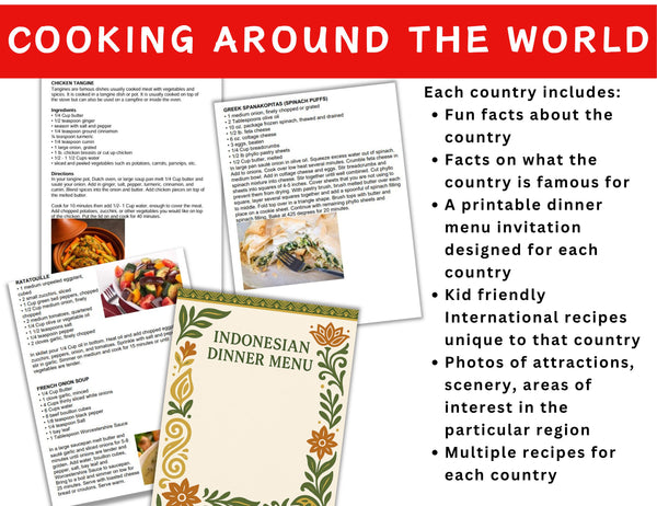 Cooking around the World Studies-International Recipes, Geography & Cu ...