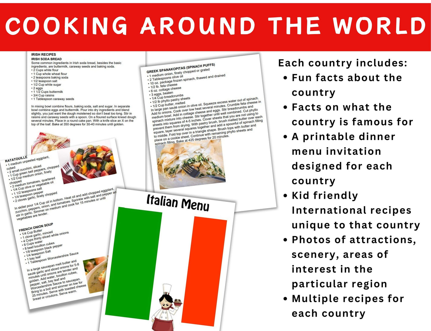 Cooking around the World Studies--Digital Download – Kids Cooking ...