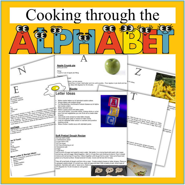 Cooking with the Alphabet- A-Z Kids Cooking Activities-Digital Downloa