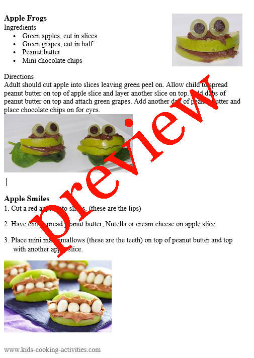 Apple Cooking Activities- Apple Themed Recipes-Digital Download – Kids ...