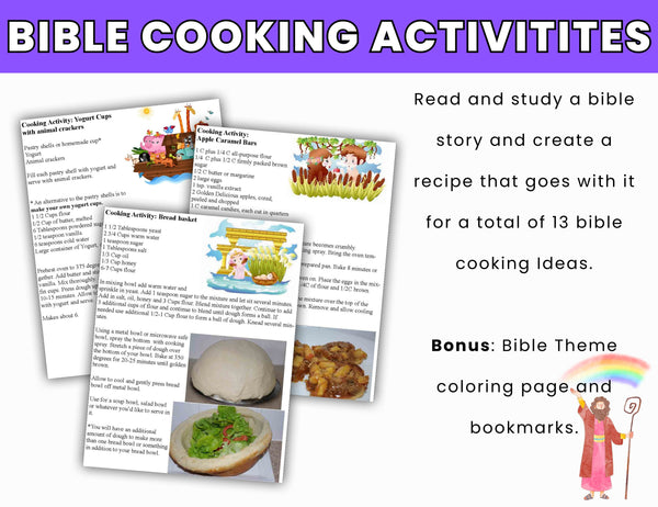 Bible Theme Cooking Activities-Digital Download – Kids Cooking Activities