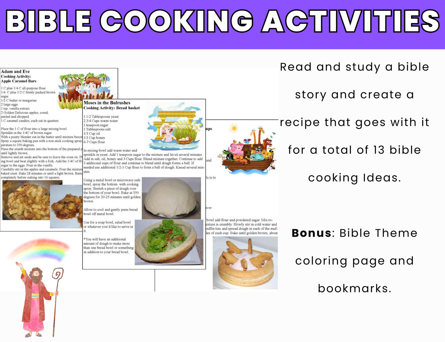 Bible Theme Cooking Activities-Digital Download – Kids Cooking Activities