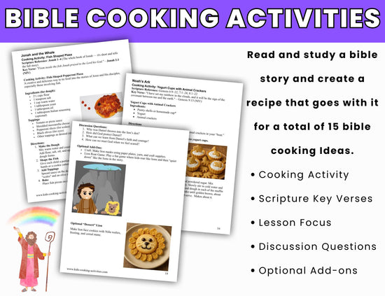 Bible Theme Cooking Activities-Digital Download – Kids Cooking Activities