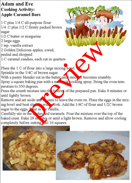 Bible Theme Cooking Activities-Digital Download – Kids Cooking Activities