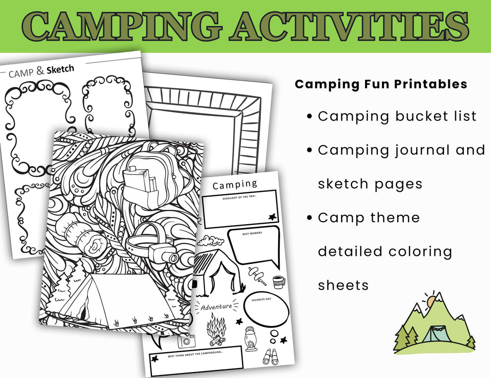 2-in-1 Camping Bundle – Camping Activities Printable Pack + Camping Gu ...