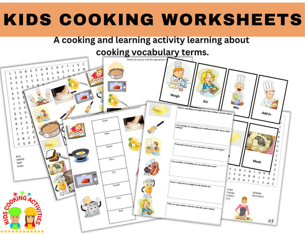Cooking Vocabulary Terms Worksheets-Learn Essential Kitchen Language-D ...