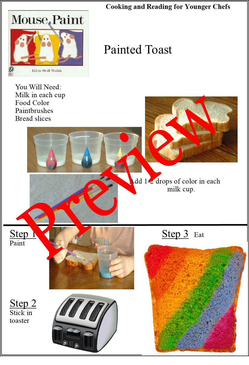 Cooking with Books- 36 Fun Cooking & Reading Activities for Young Chil ...