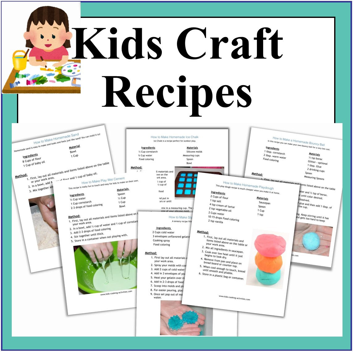 Kids Craft Recipe Book-Digital Download – Kids Cooking Activities