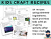 Kids Craft Recipe Book-Digital Download – Kids Cooking Activities