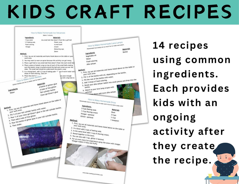 Kids Craft Recipe Book-Digital Download – Kids Cooking Activities
