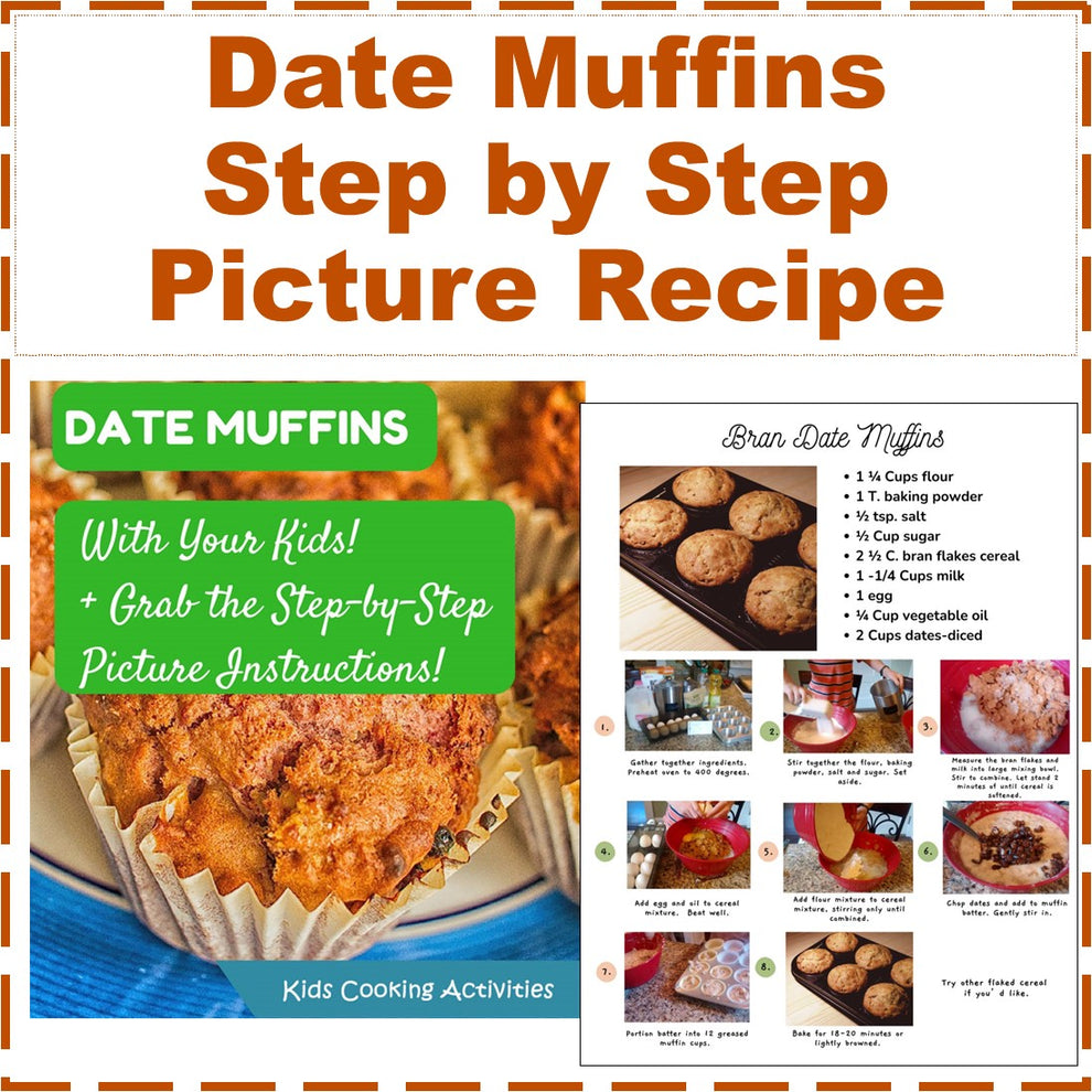 Date Muffins Step by Step Picture Recipe-Digital Download – Kids ...