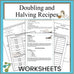 Doubling and Halving Recipes Worksheets-Cooking & Math Practice-Digita ...