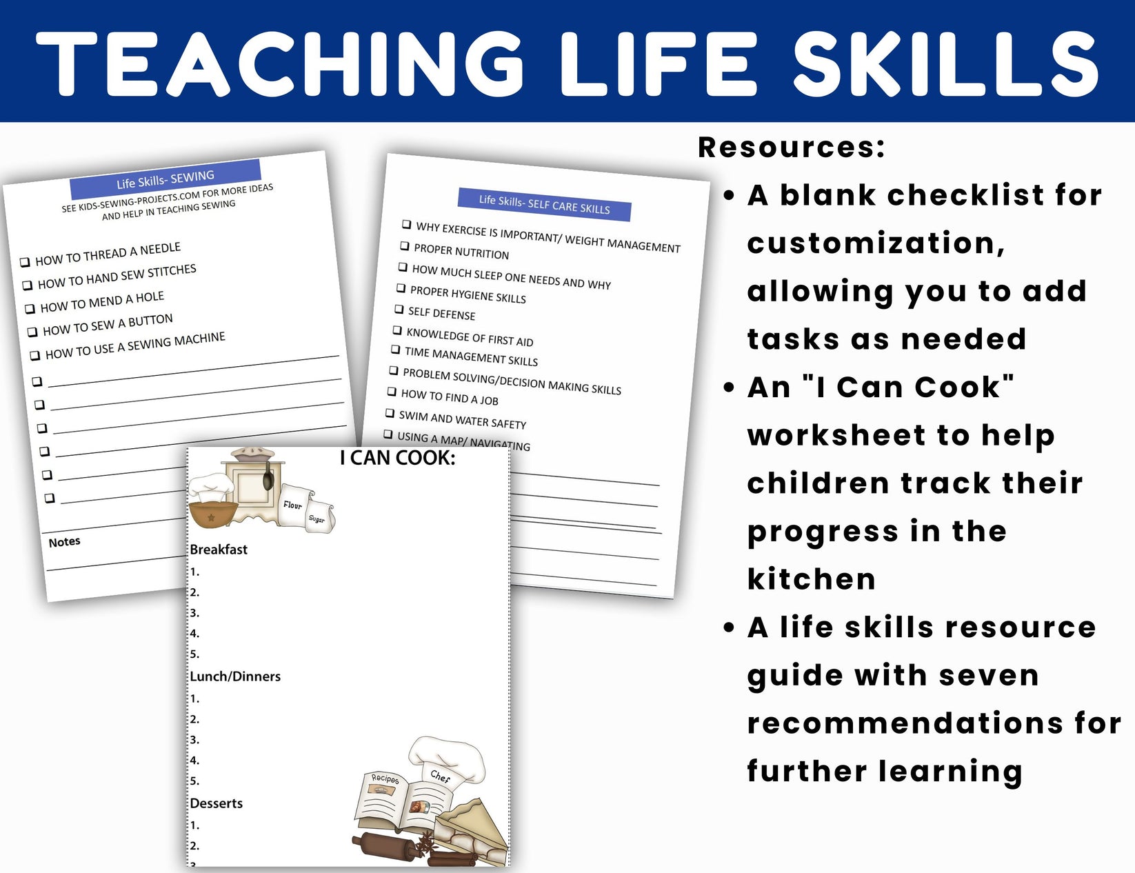 Teaching Life Skills Checklists and Resources-Digital Download – Kids ...