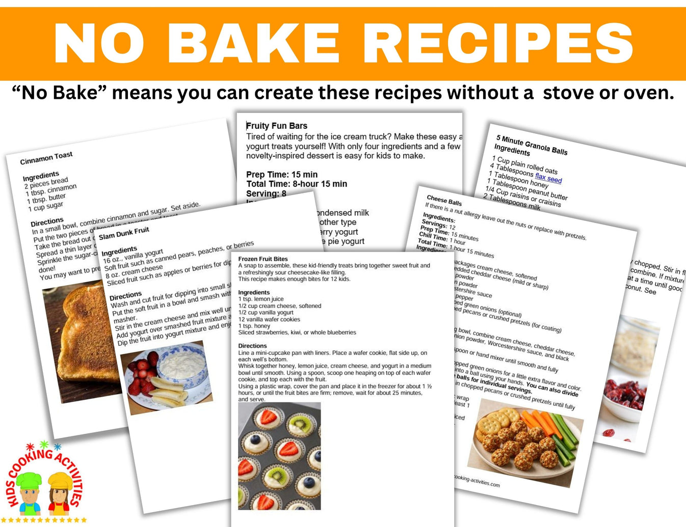 No Bake Cookbook For Kids- No Bake Recipes + 10 Truffle Recipe Cards B ...