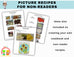 Picture Recipes for Non Readers-Digital Download – Kids Cooking Activities