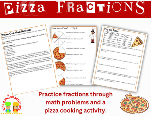 Pizza Fractions Math and Cooking Activity-Digital Download – Kids ...