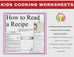 How to Read a Recipe Activity Worksheets-Cooking & Reading Skills for ...