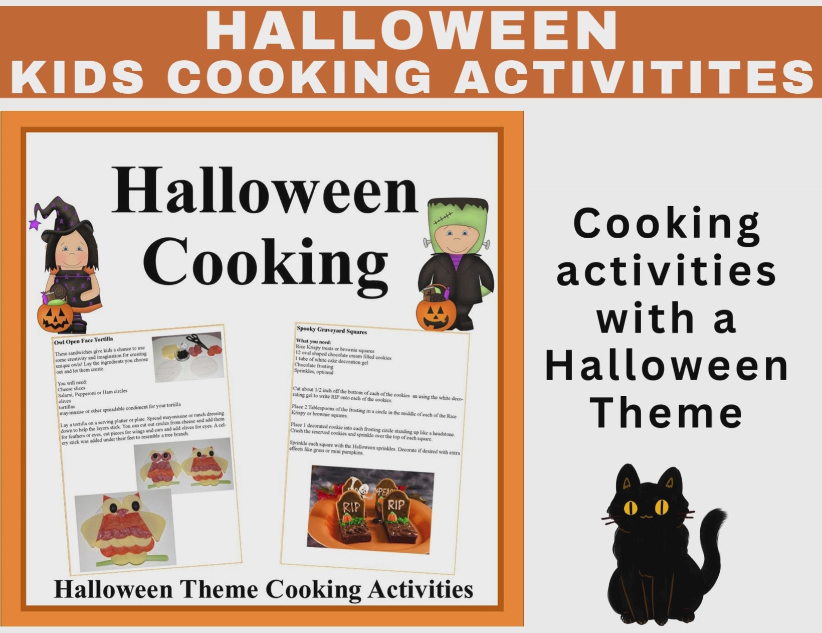 Halloween Cooking Activities and Printable Games-Digital Download ...