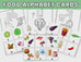 Food Alphabet Cards, Game and Coloring Sheets-Educational A-Z Food-The ...
