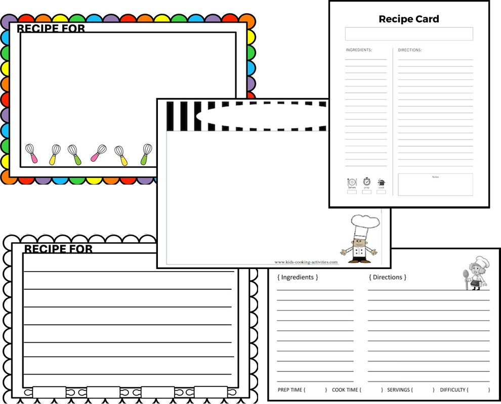 Printable Recipe Cards – 10 Designs | 2 Full-Page Styles Included- Dig ...