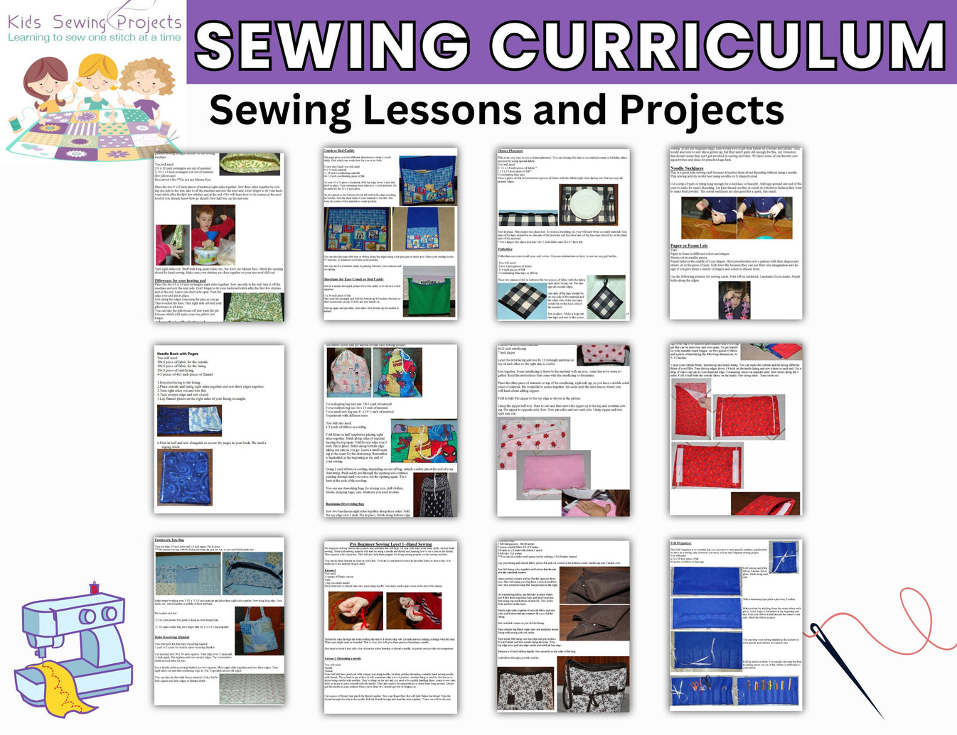 Learn to Sew Bundle Sewing Curriculum Set-Digital Download – Kids ...