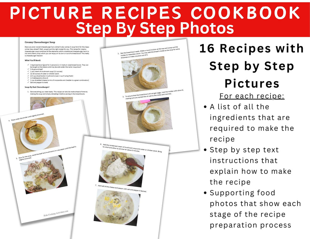 Lunch and Dinner Step by Step Photos Cookbook-Digital Download – Kids ...