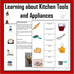 Learning about Kitchen Tools and Appliances- Cooking Utensils Workshee ...