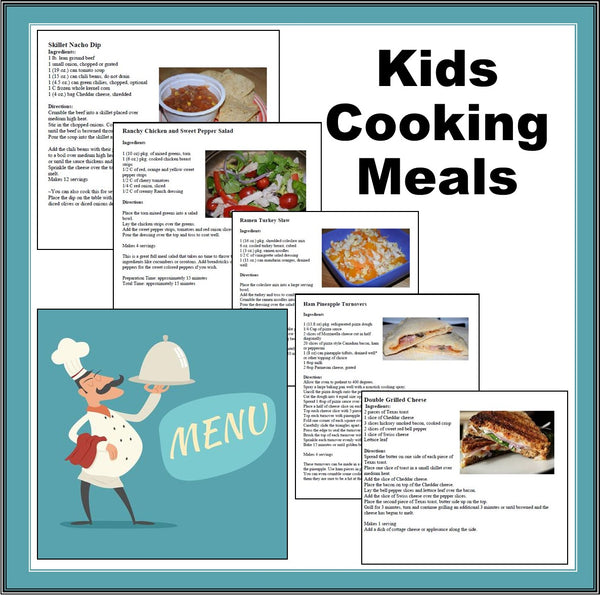 Kids Cooking Meals-Lunch and Dinner Recipe Cookbook for Kids-Digital D ...