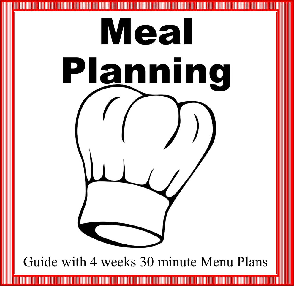 Meal Planning Guide with 4 weeks 30 minute Menu Plans-Digital Download ...