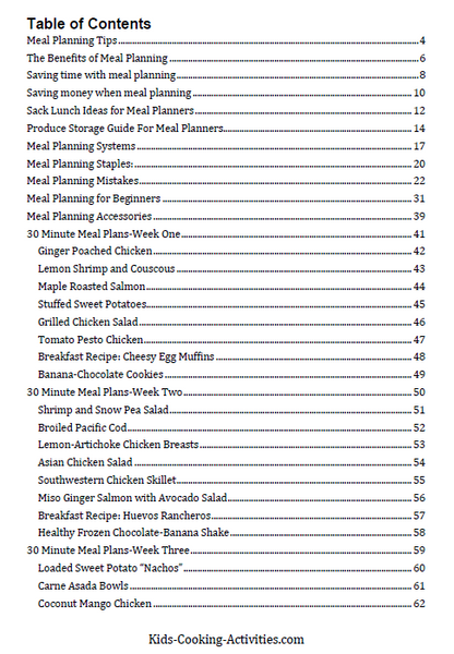 Meal Planning Guide with 4 weeks 30 minute Menu Plans-Digital Download ...