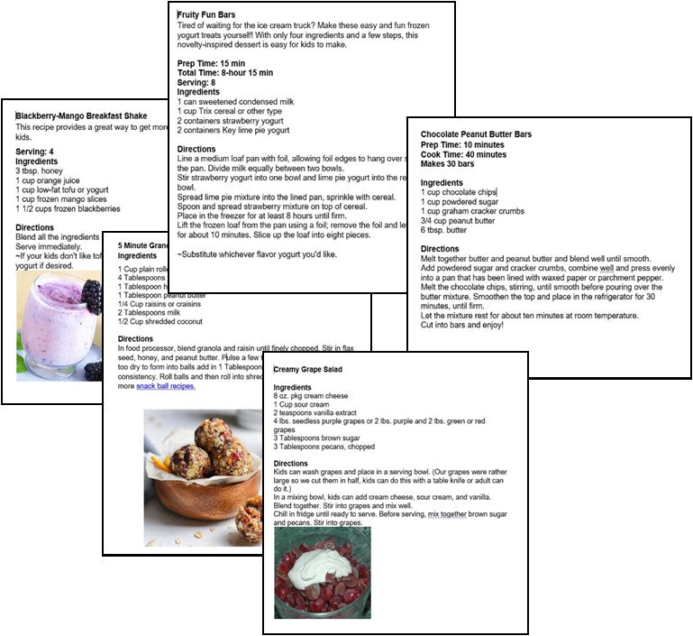 No Bake Cookbook For Kids- 60 No Bake Recipes- Digital Download – Kids ...