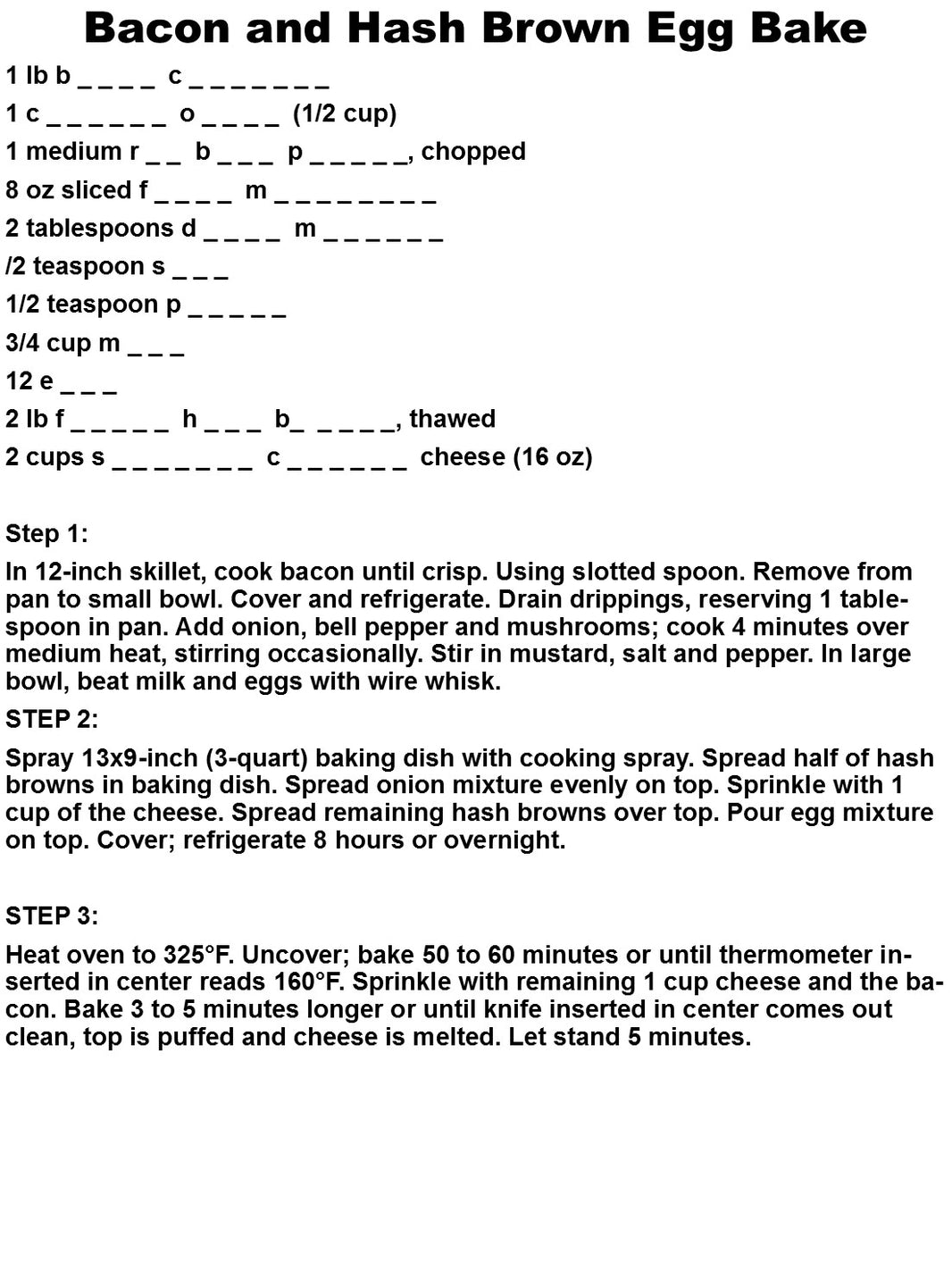 Worksheets – Kids Cooking Activities